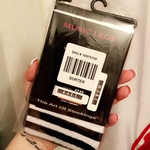 Music Legs | Intimates & Sleepwear | Music Legs Striped Thigh Highs ...